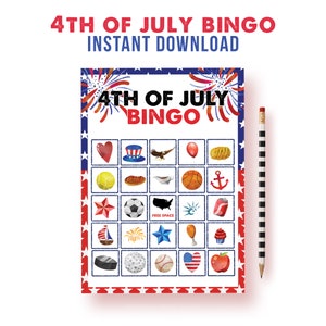 4th of July Bingo | Independence Day Bingo | Printable Game - Etsy
