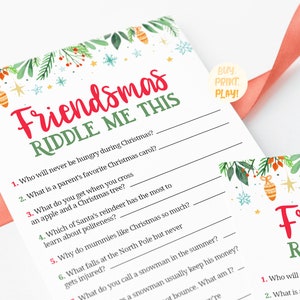 Friendsmas Riddle Me This | Christmas Friends Party Games for Adults ...