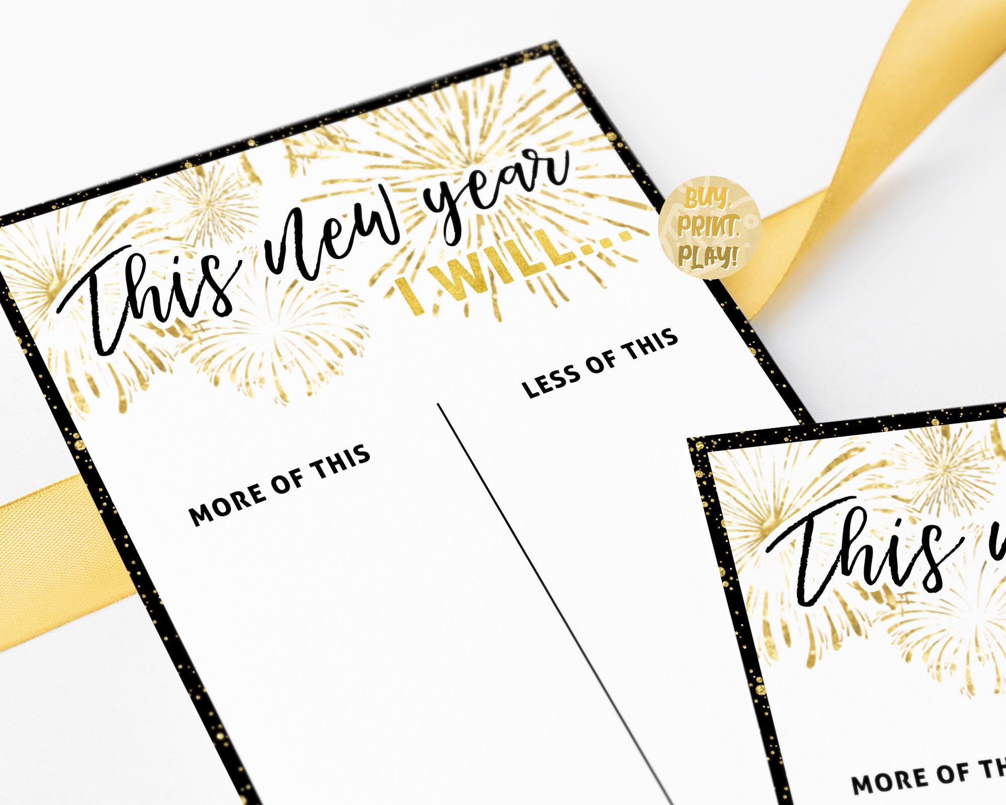 New Years Eve Party Printable Activity 2022 This Year I Will | Etsy