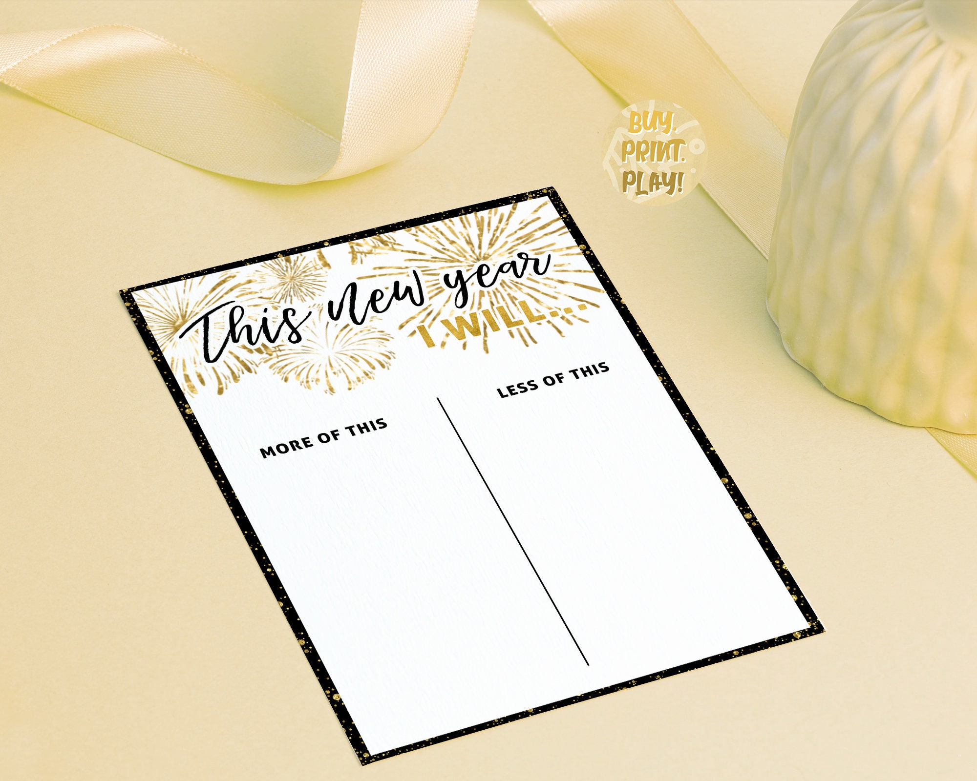 New Years Eve Party Printable Activity 2022 This Year I Will | Etsy