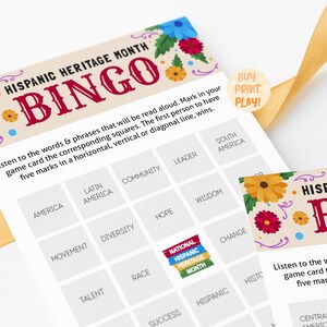 Hispanic Heritage Month Word Bingo | Latin America Heritage History ...