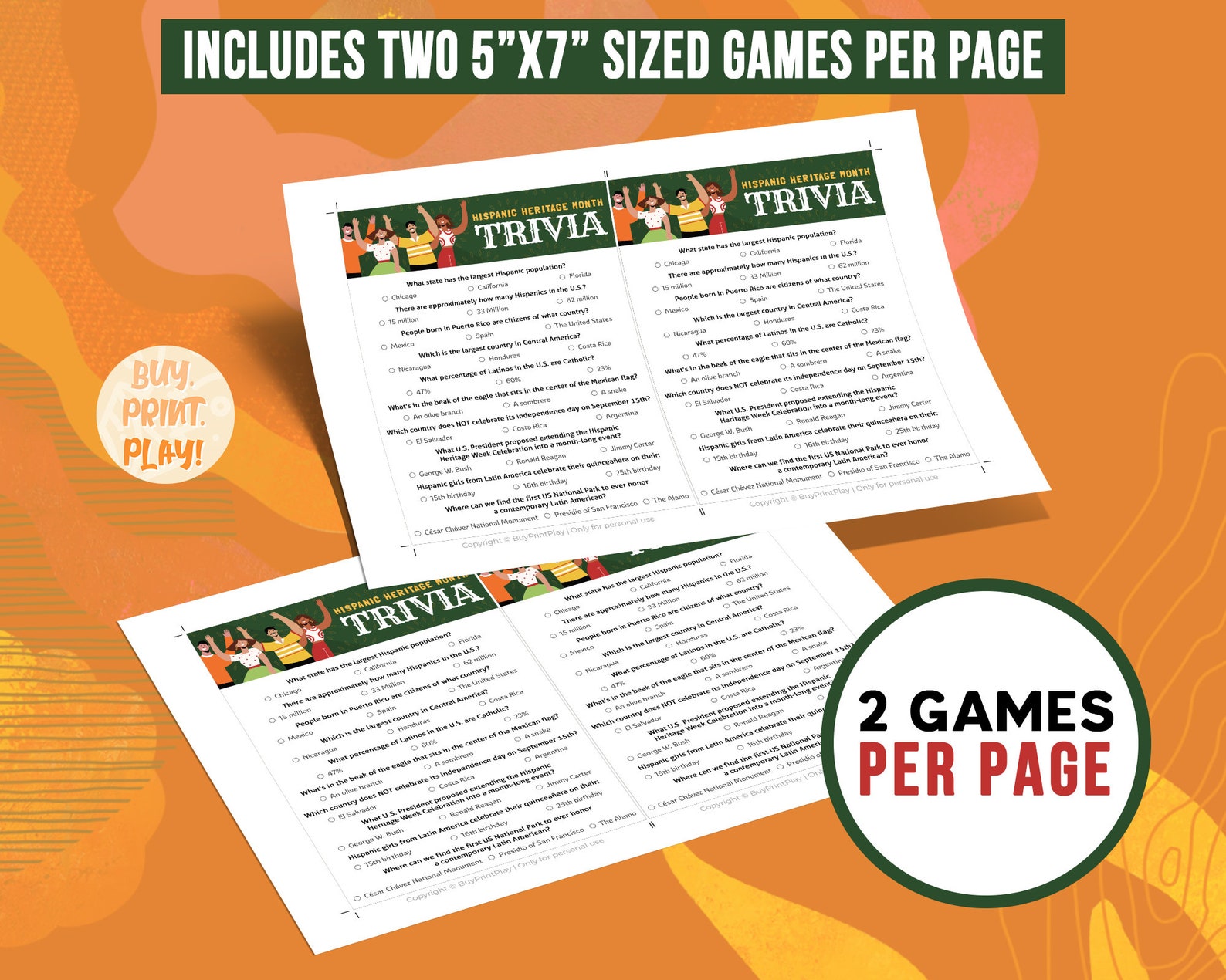 Hispanic Heritage Month Trivia Game Latin American History - Etsy