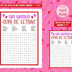 Spanish Valentines Word Search | Printable Games for Kids, Teenagers ...