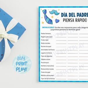 Fathers Day Think Fast in Spanish | Juegos Del Dia Del Padre En Español ...