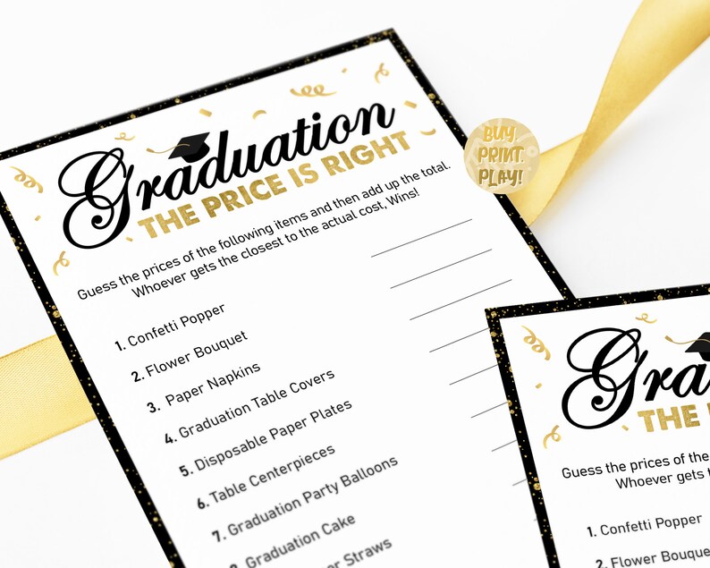 Graduation Party Games the Price is Right Printable - Etsy