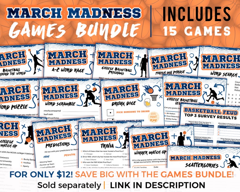 March Madness Feud Basketball Family Feud NCAA Basketball | Etsy