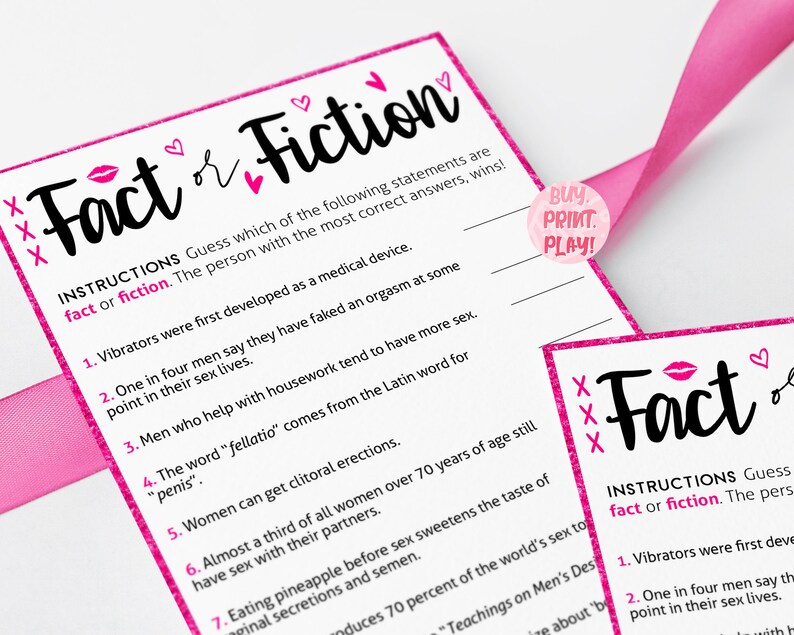 Dirty Fact or Fiction Adult Trivia Ladies Night Games - Etsy