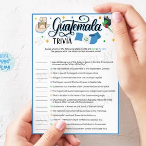 Guatemala Fact or Fiction Trivia | Hispanic Heritage Month | Central ...