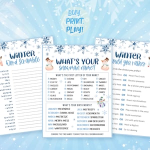 13 Winter Games Bundle for Kids | Cute Family Friendly Wintertime ...