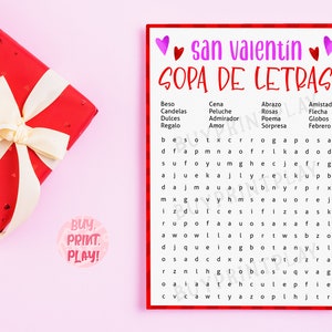 Spanish Valentines Word Search | Printable Games for Kids, Teenagers ...