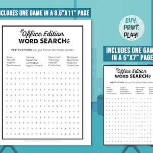 Office Party Word Search | Work Printable Games | Ice Breaker & Team ...