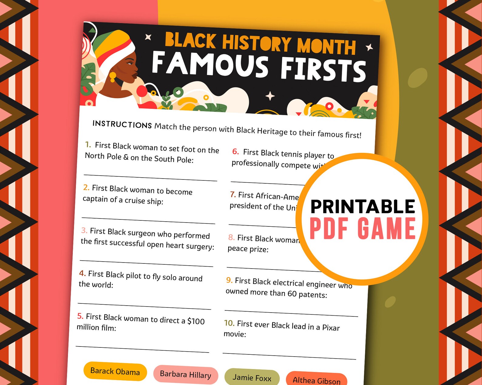 Black History Month Games Bundle American History Printable - Etsy