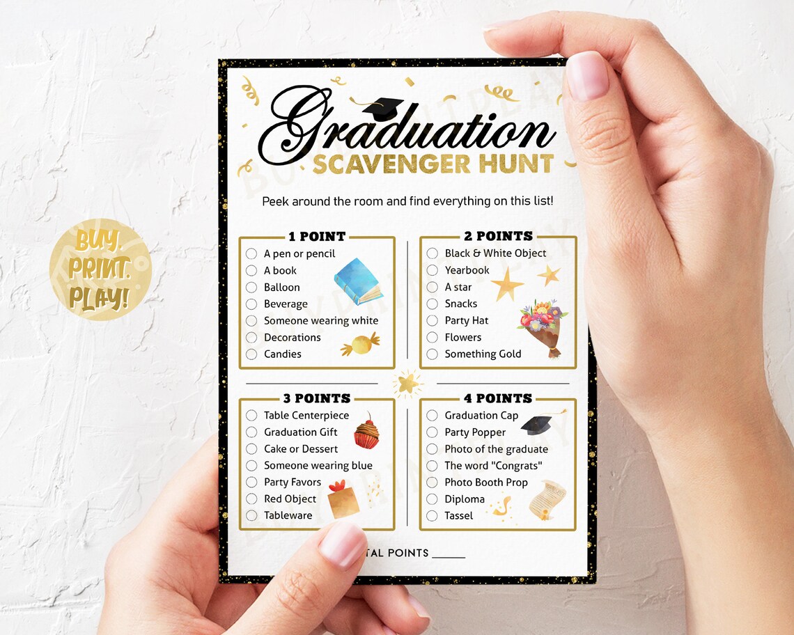 Graduation Games Scavenger Hunt Printable Treasure Hunt for - Etsy