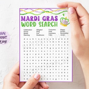 Mardi Gras Word Search | Party Games | New Orleans Fat Tuesday ...