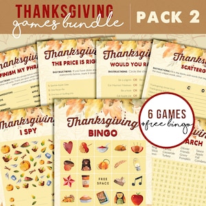 Thanksgiving Games Bundle Fall Time Activities for Adults - Etsy