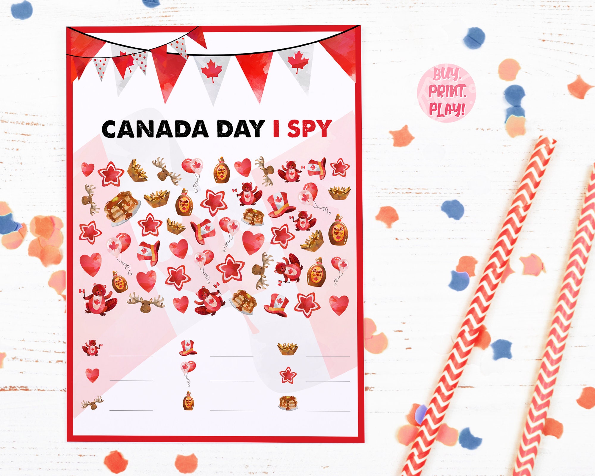 Canada Day I Spy Game 1st of July Games for Kids Family - Etsy