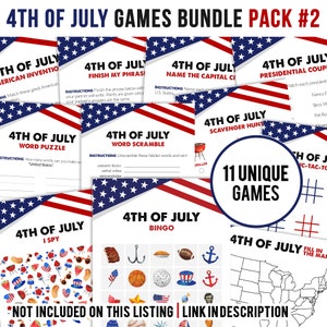 4th of July Games | US Independence Day | Printable Games - Etsy