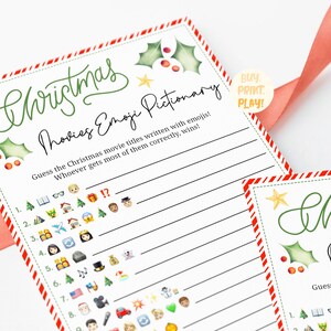 Christmas Movies Emoji Pictionary Game | Printable Christmas Party ...