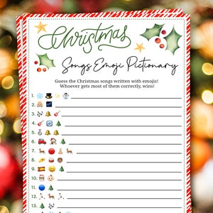 Christmas Songs Emoji Pictionary | Holiday Music Emoji Quiz Game | Fun ...
