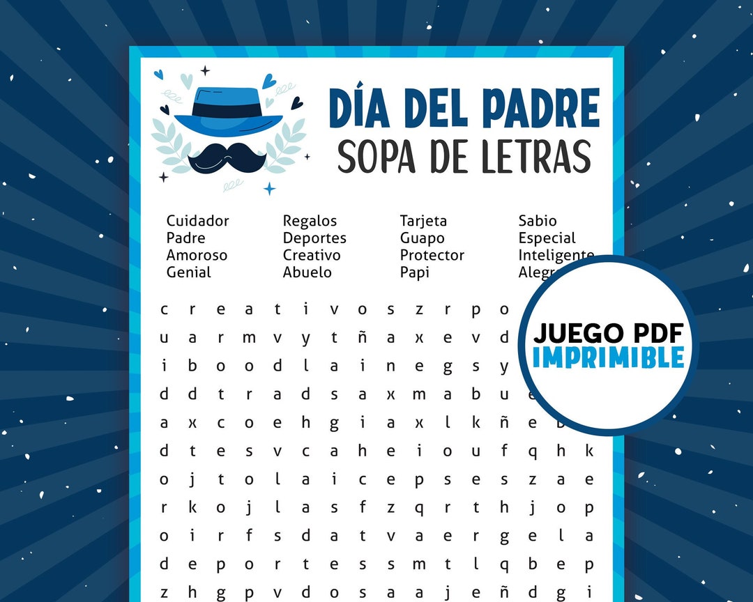 Juegos del Dia del Padre - Sopa de Letras | Actividades Imprimibles en ...