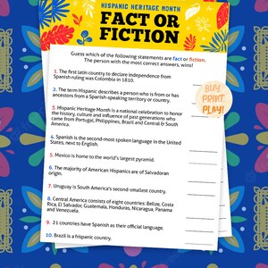 Hispanic Heritage Month Fact or Fiction Trivia | Latin America History ...