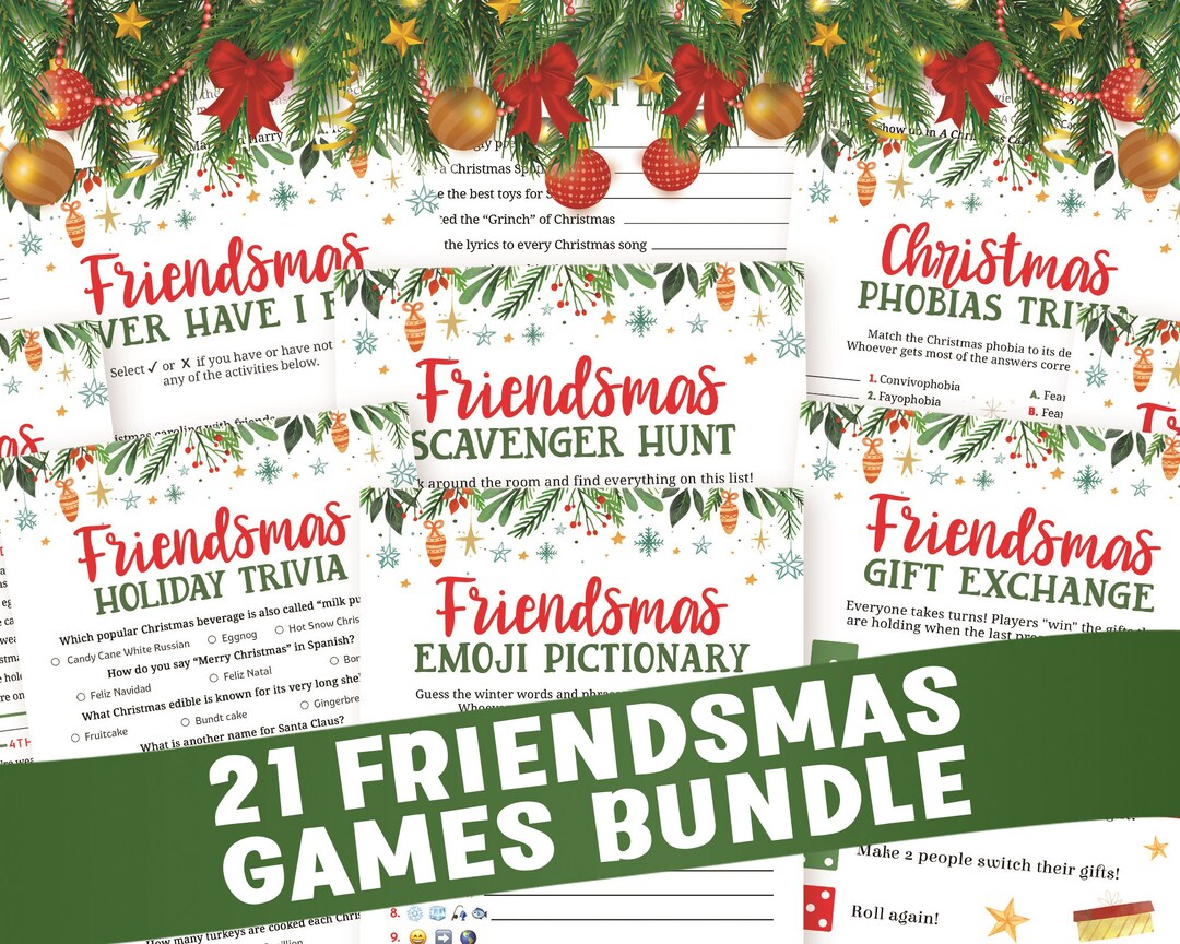21 Friendsmas Games Bundle | Christmas Party Printables for Adults ...