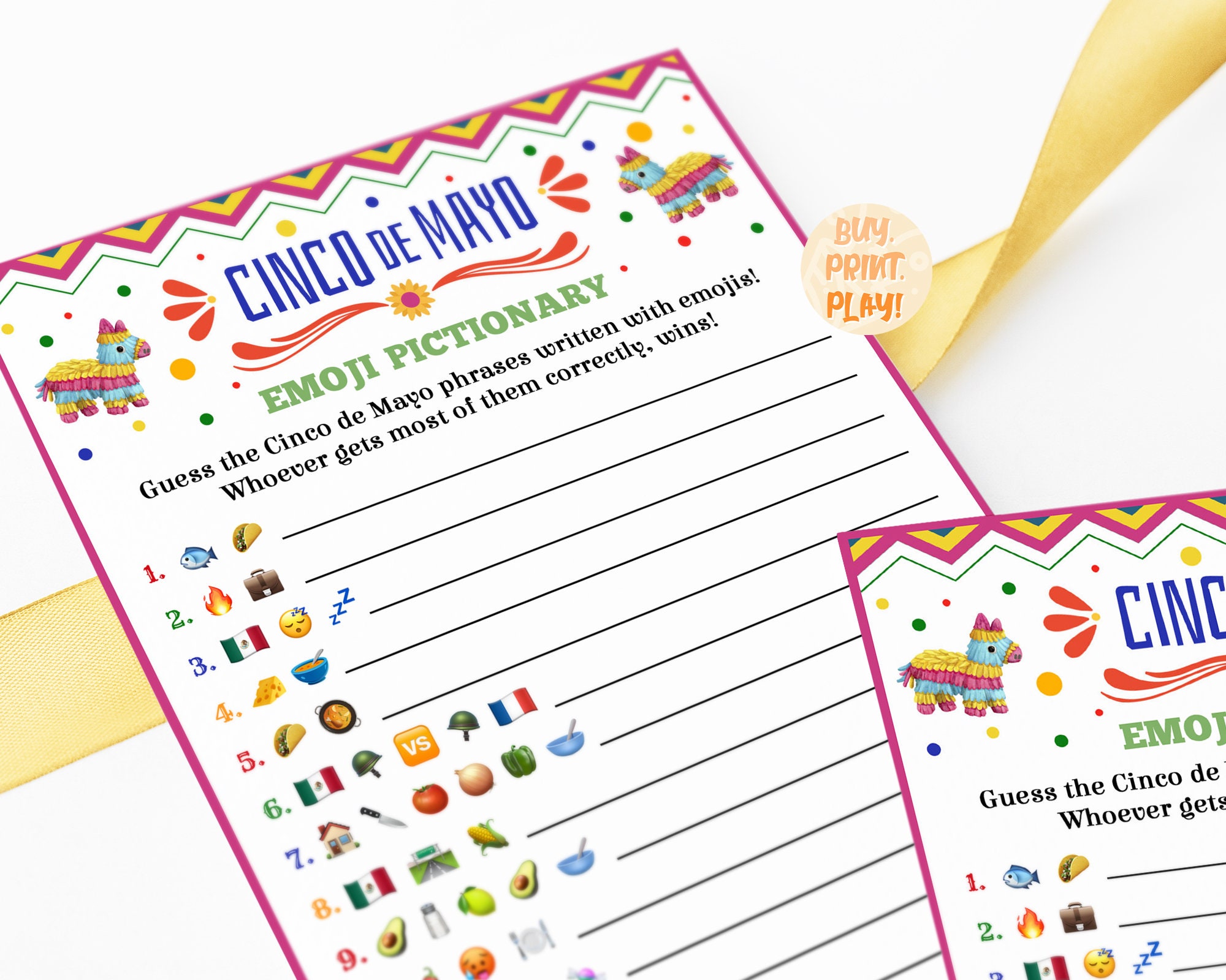 Cinco De Mayo Emoji Pictionary Game Mexican Fiesta Party - Etsy Canada