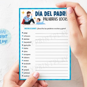 Fathers Day Games in Spanish - Word Scramble | Juegos Del Dia Del Padre ...