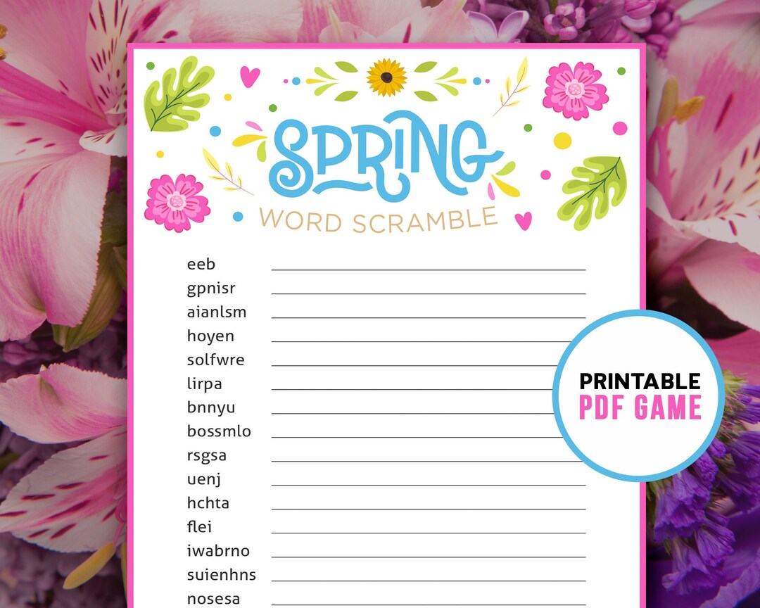 Spring Word Scramble | Springtime Word Games | Printable Activity for ...