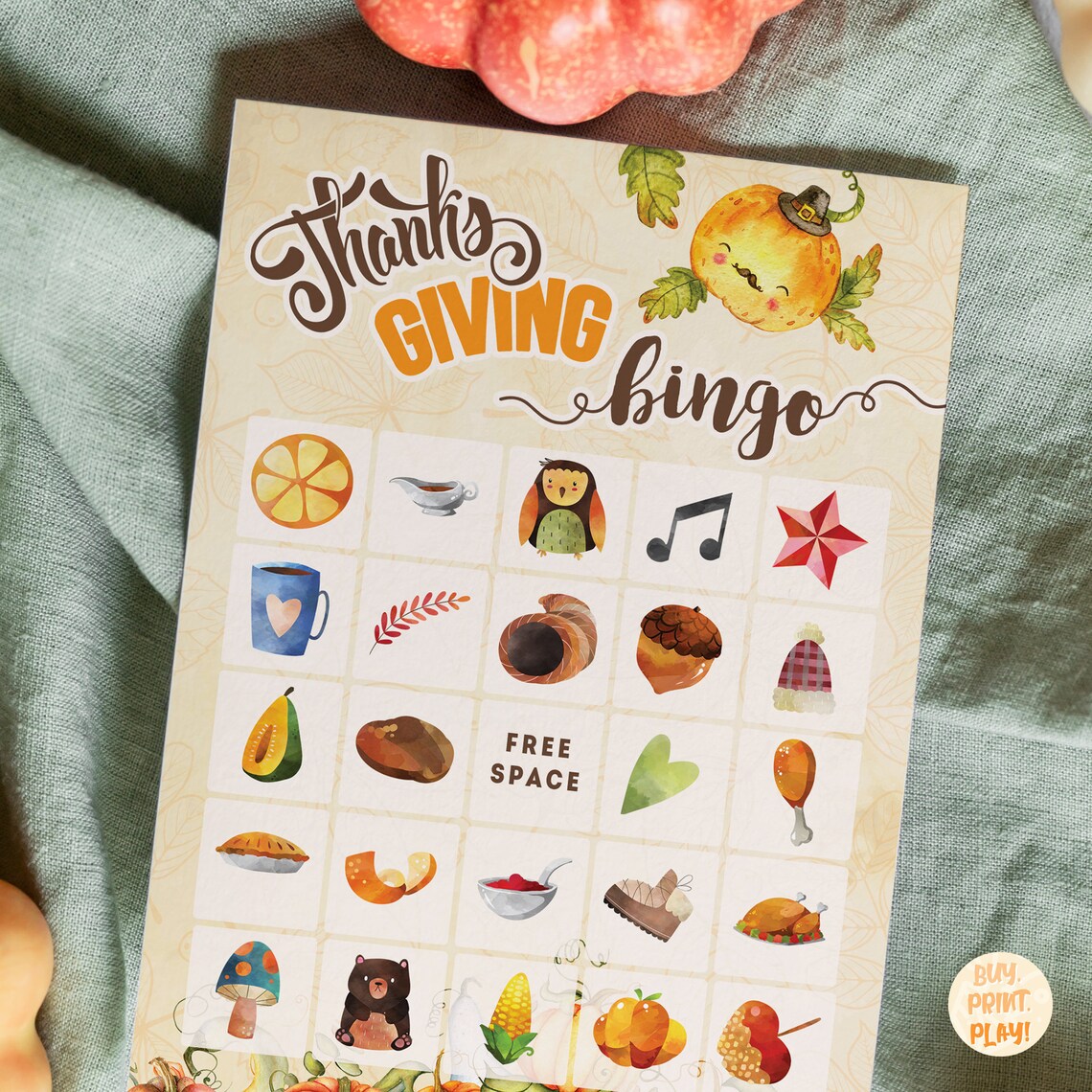 Thanksgiving Bingo Game Includes 30 Bingo Cards Fall Party | Etsy