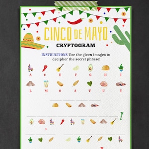 Cinco De Mayo Cryptogram for Kids | Printable Games for School ...