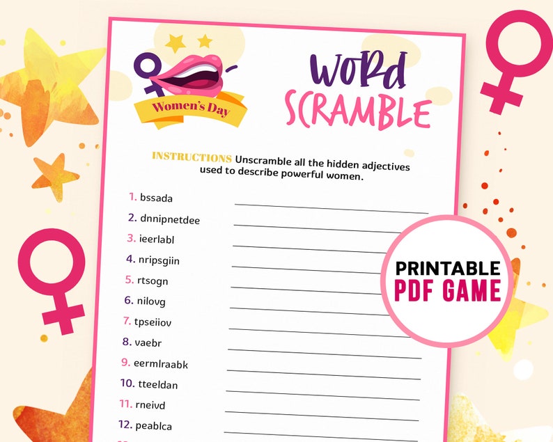 International Women's Day Activity Games Pack Womens - Etsy