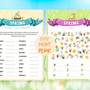 Printable Spring Party Games Bundle | Springtime Activities Pack for ...