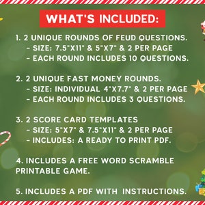 Christmas Family Feud Game Party Printable Trivia Games for Adults ...