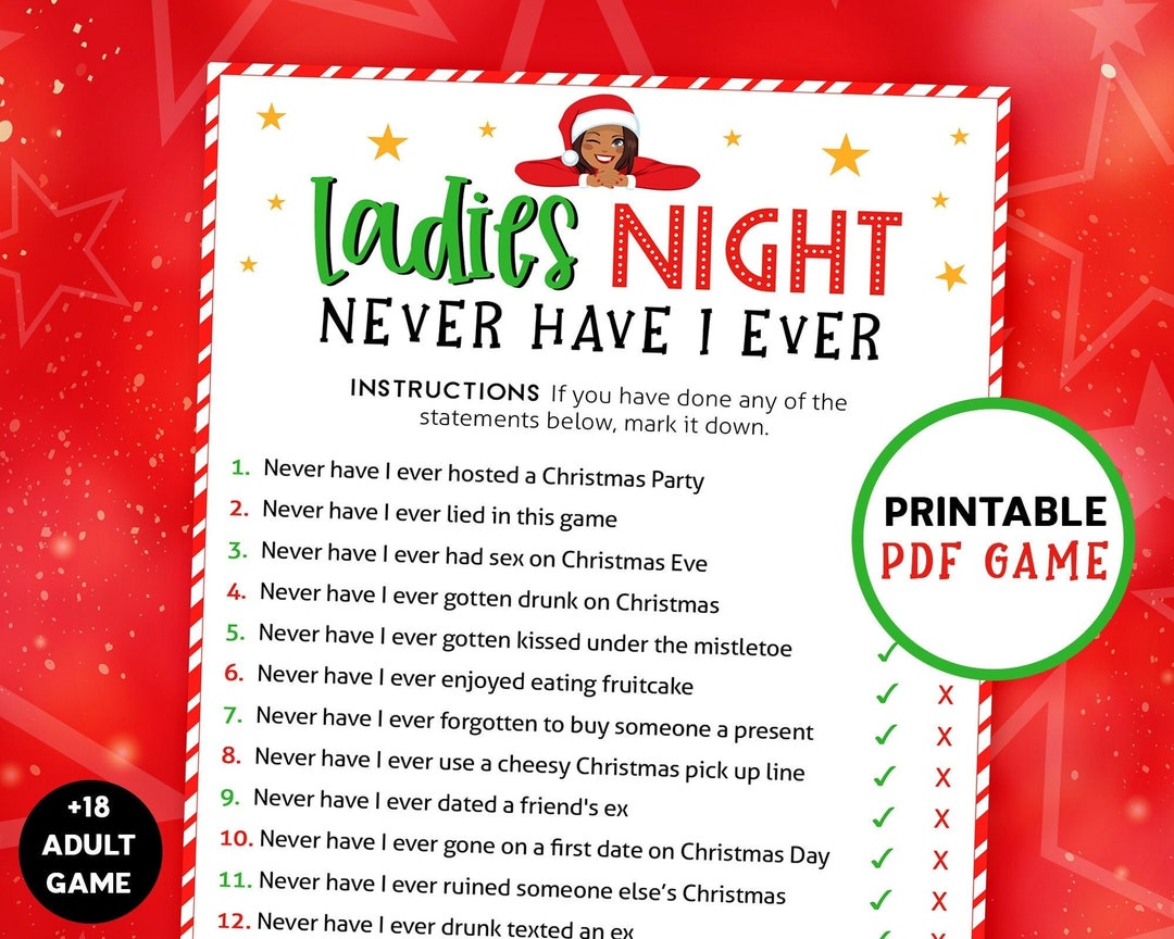 Christmas Ladies Night Never Have I Ever | Friendsmas Party Games for ...