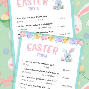 Printable Easter Trivia Game Easter Quiz Games for Kids | Etsy