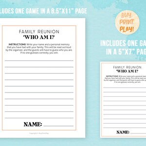 Family Reunion Games - Who Am I | Family Gathering Activity | Party ...