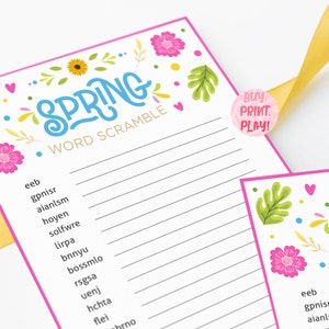 Spring Word Scramble | Springtime Word Games | Printable Activity for ...