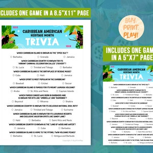 Caribbean Heritage Month Trivia Game | American History Educational ...