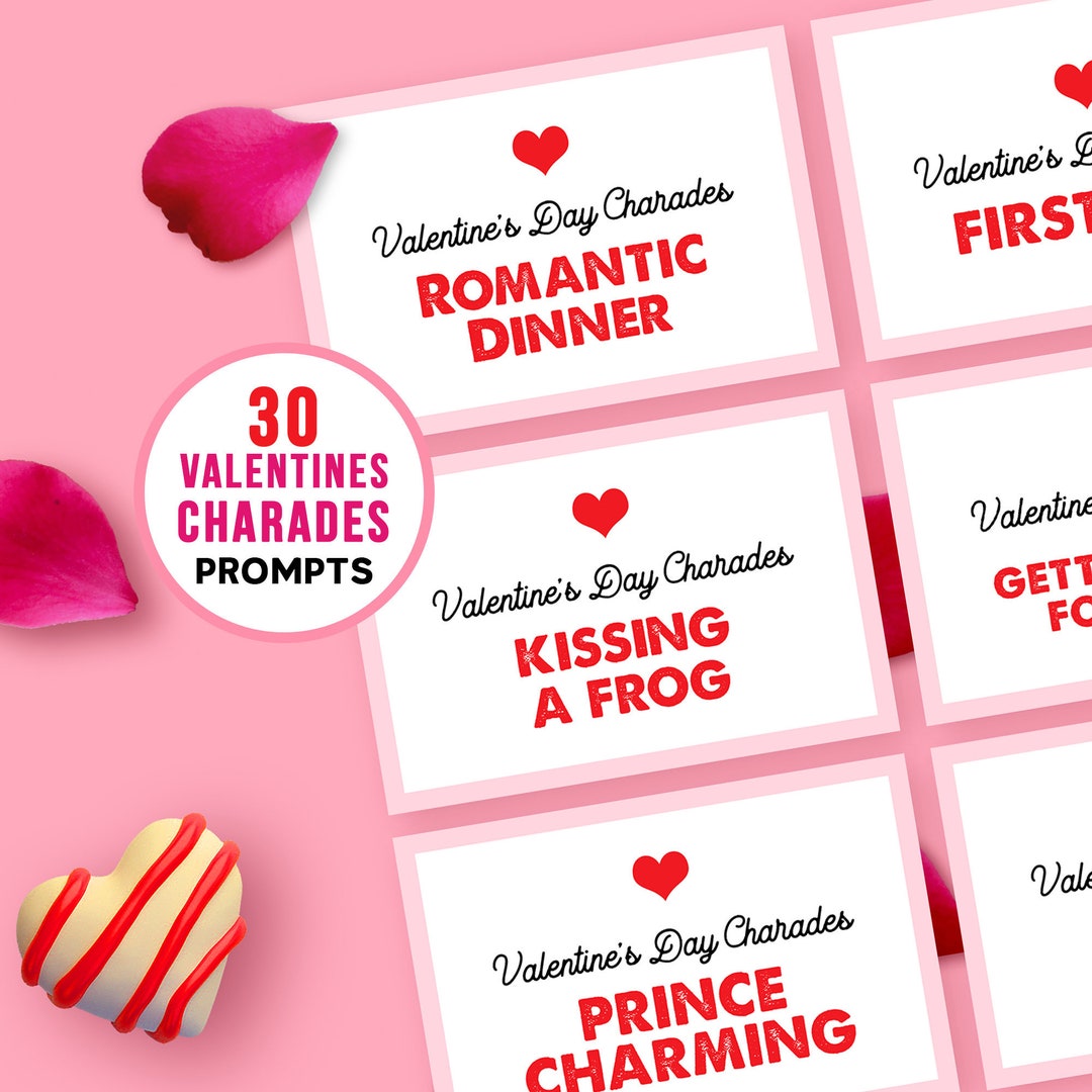 30 Valentines Day Charades Family Game Night Galentines Printable Game ...