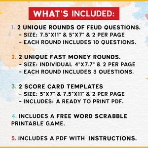 Printable Family Feud | Family Reunion Games | Family Gathering Party ...