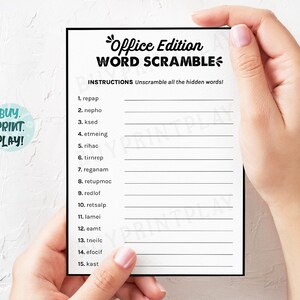 Word Scramble - Office Party Games | Work Ice Breaker & Team Building ...