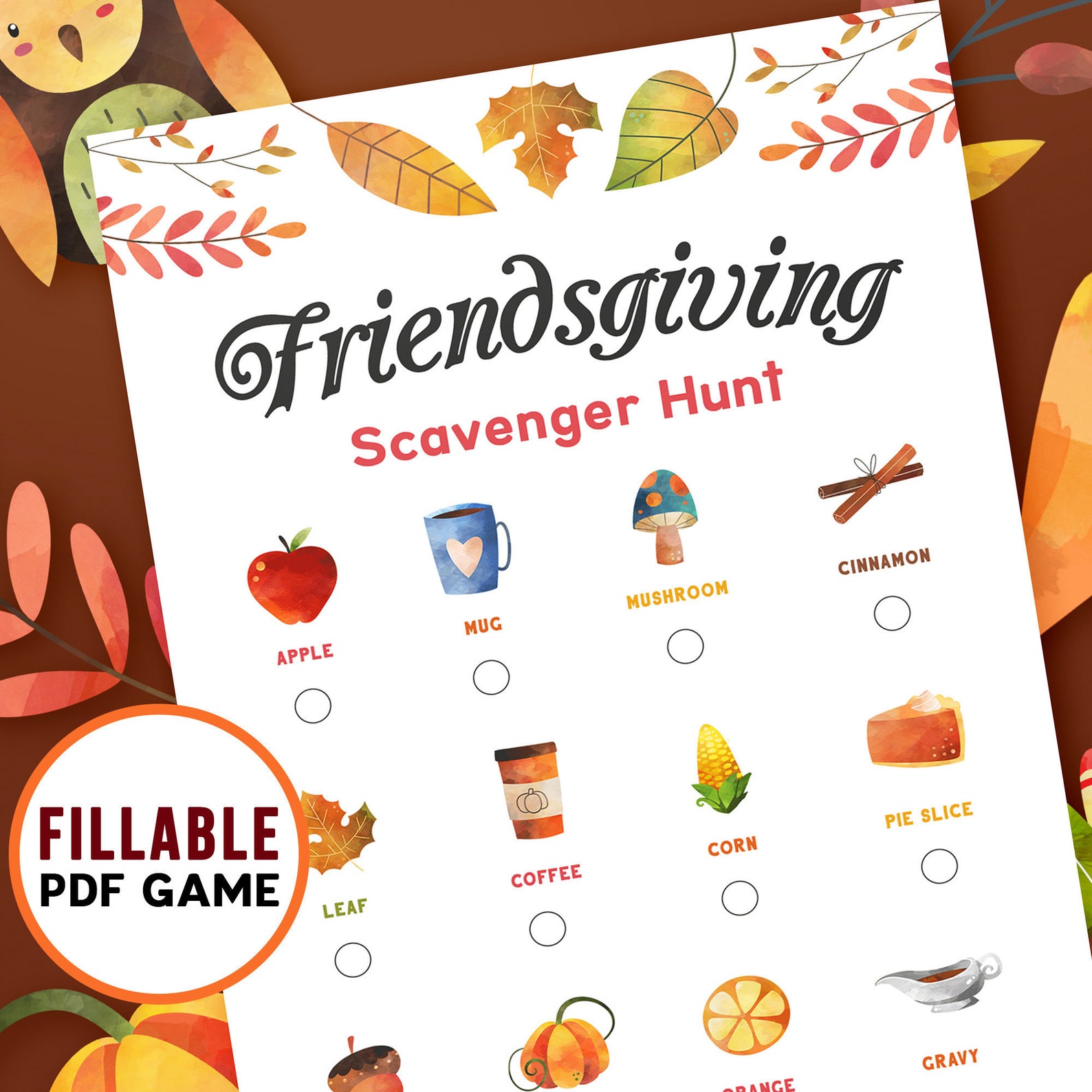 Friendsgiving Scavenger Hunt Thanksgiving Game Printable | Etsy