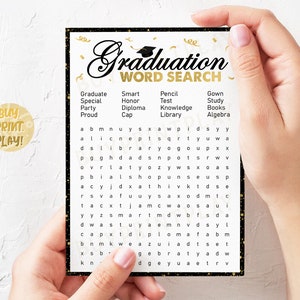 Graduation Word Search | Party Printable Games | Class of 2023 High ...