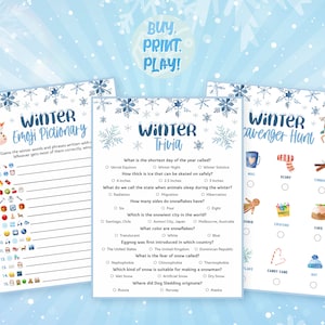 13 Winter Games Bundle for Kids | Cute Family Friendly Wintertime ...