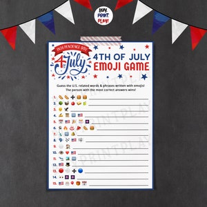 4th of July Emoji Quiz Game | USA Patriotic Emoji Pictionary Trivia ...