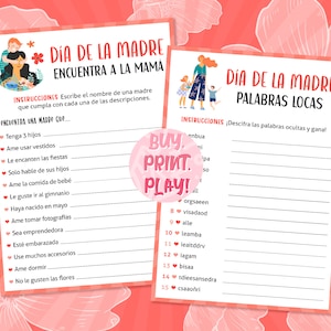 15 Juegos Del Dia De La Madre | Spanish Mother's Day Games Bundle for ...