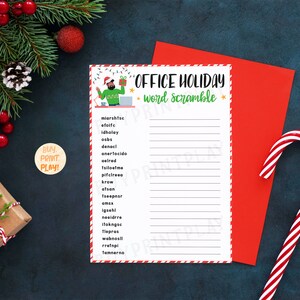 Office Holiday Word Scramble | Christmas Party Games for Coworkers ...