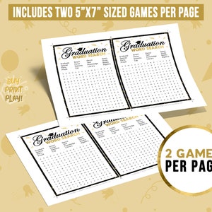 Graduation Word Search | Party Printable Games | Class of 2023 High ...