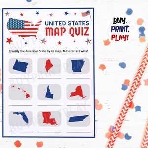 United States Map Picture Quiz | 4th of July Patriotic Trivia Game | US ...